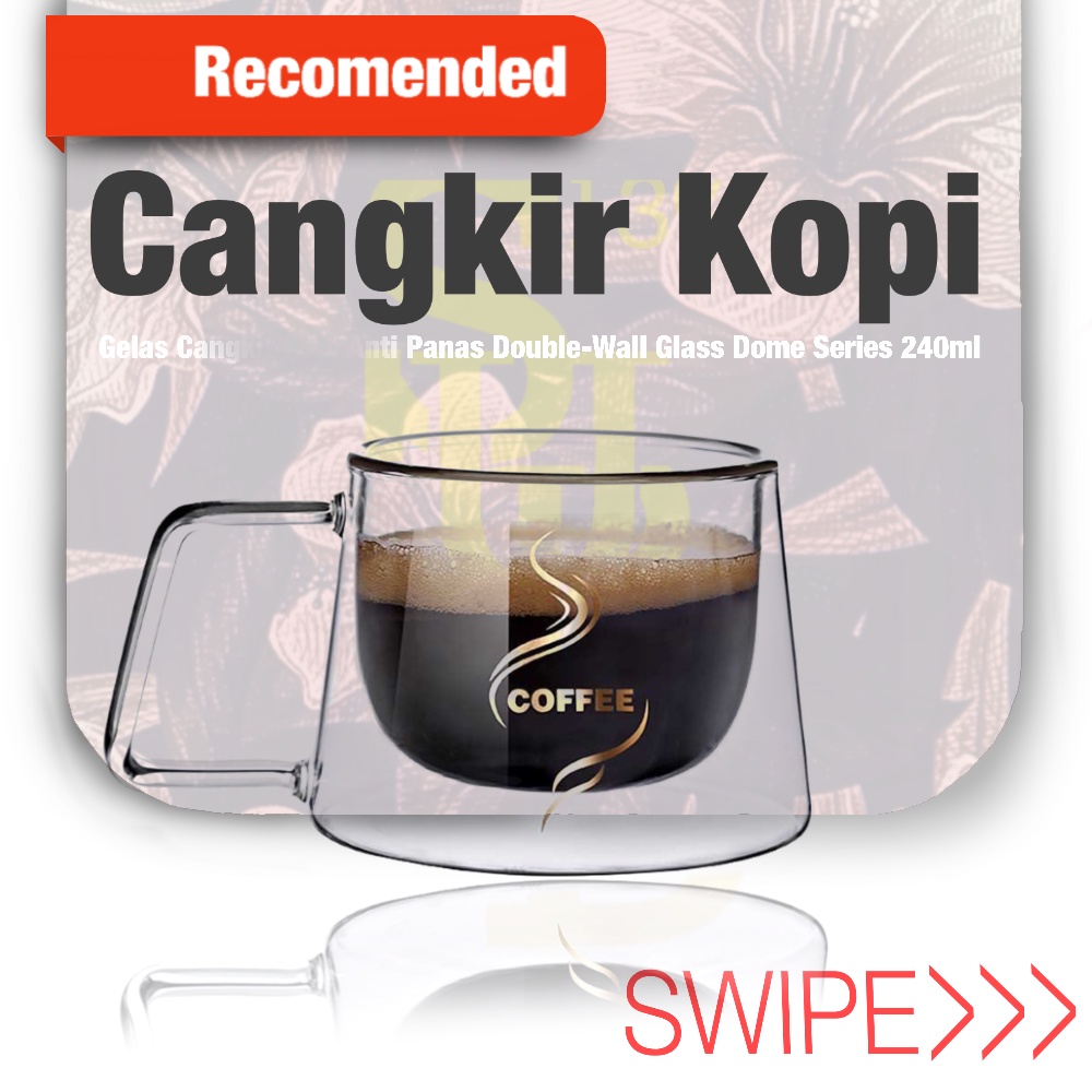 Jual [ 100% ORIGINAL ] One Two Cups Gelas Cangkir Kopi Anti Panas Double-Wall Glass Dome Series ...