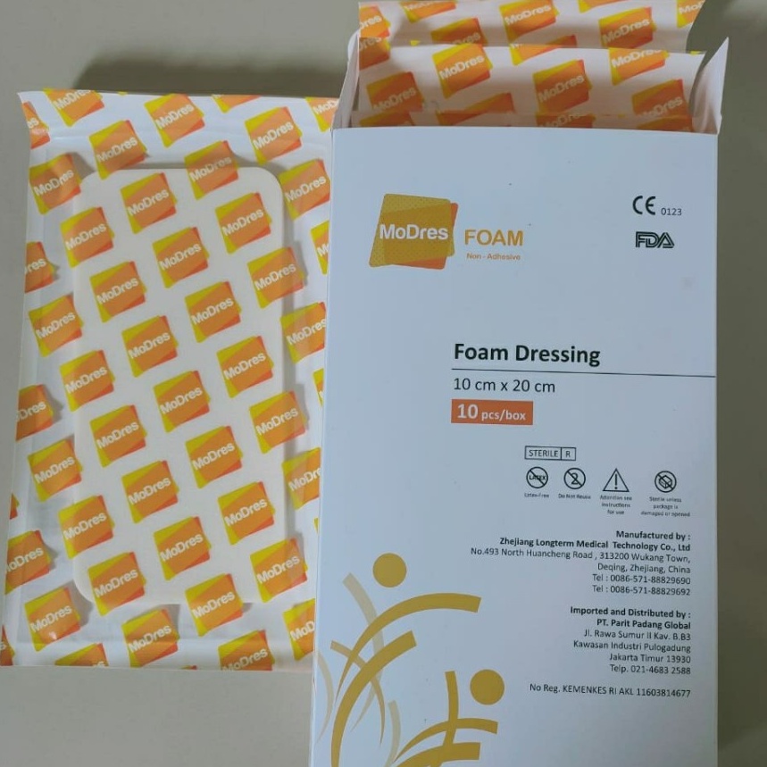 Jual MODRES FOAM 10X20cm Dressing Non Adhesive / Plester Luka Diabetes ...