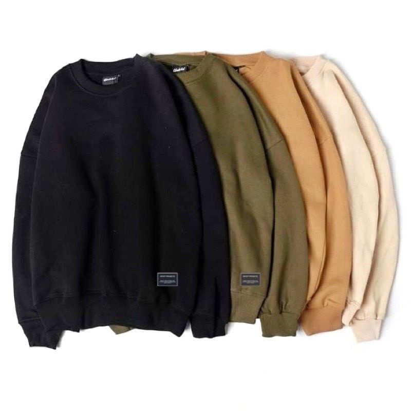 Jual SWEATER POLOS UKURAN OVERSIZE M-XXL | CREWNECK PREMIUM POLOS ...