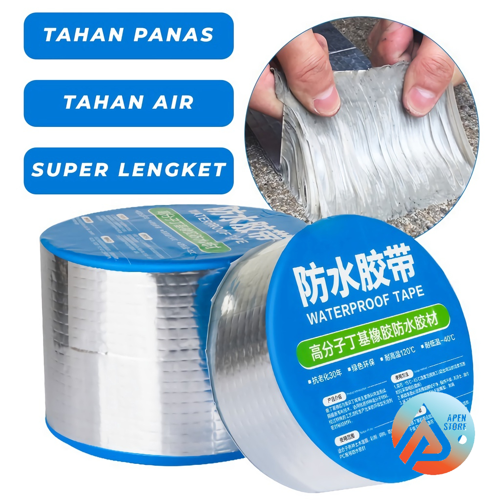 Jual APEN Lakban Anti Bocor Lem Super Kuat Anti Air Alumunium Foil Butyl Super Waterproof Tape ...