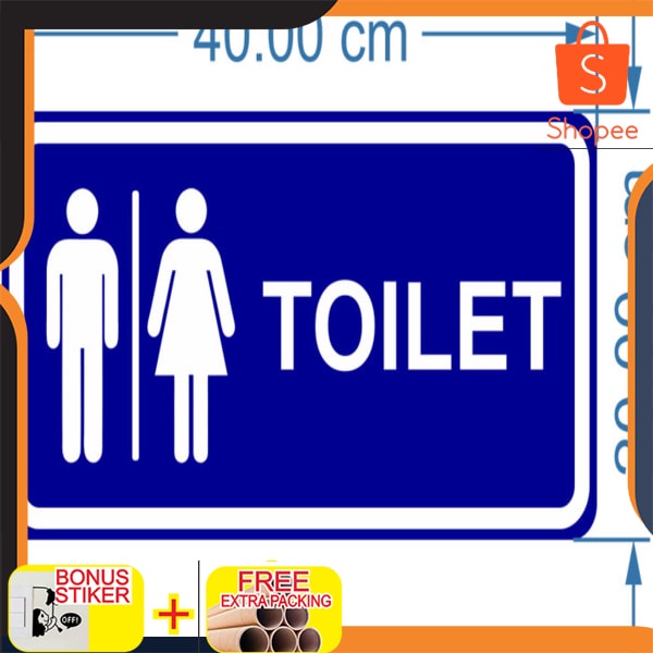 Jual Murah Rambu / Sign Toilet Pria Wanita 20cm x 40cm Plat Alumunium ...