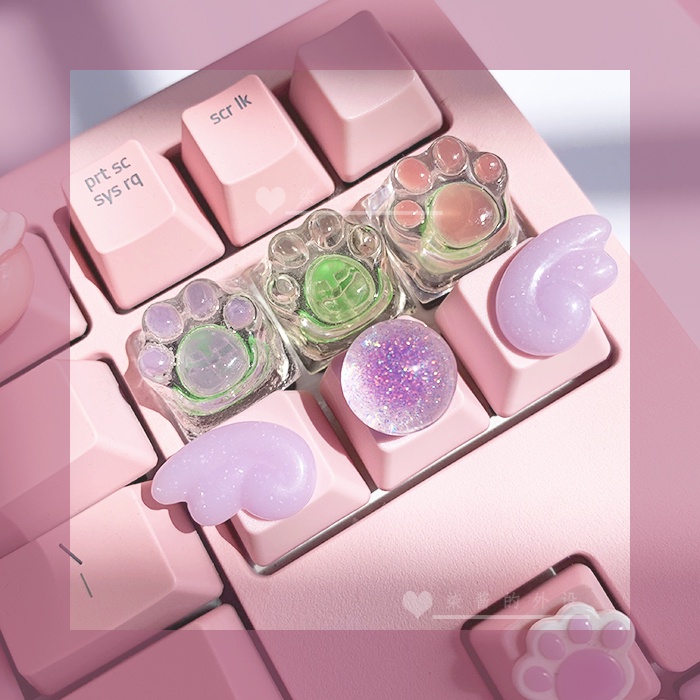 Jual Personalized Keycaps Cute Wings Crystal keycaps Handmade ...