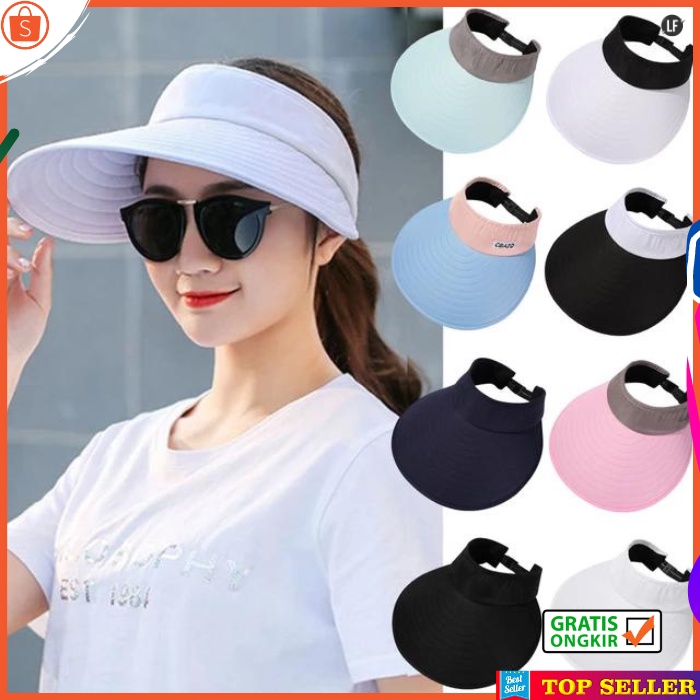 Jual TOPI PANTAI WANITA KOREA VISOR CAP ZUMBA WOMEN HAT KOREA IMPORT OLAHRAGA SPORT W20 | Shopee ...