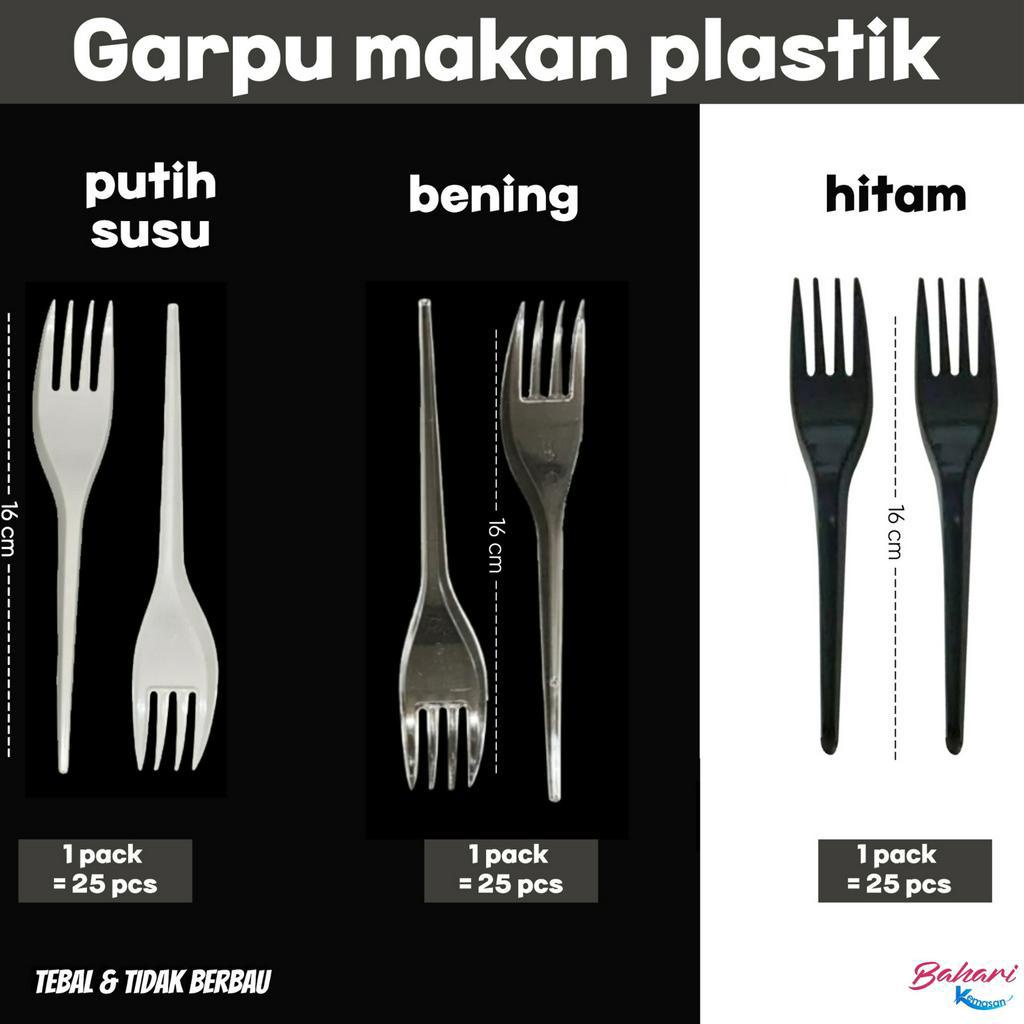 Jual Garpu Makan Plastik Panjang Bening Putih Susu Dop Doff Butek Krem ...