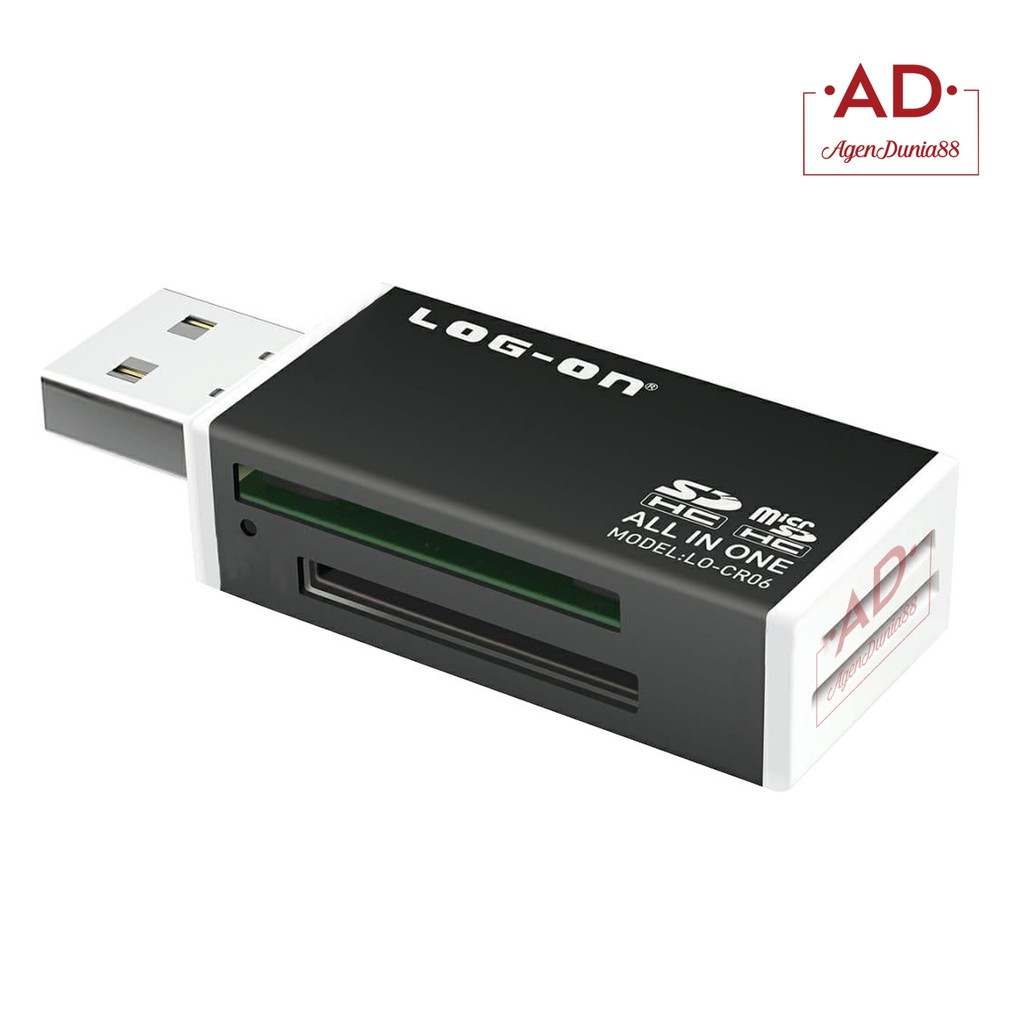 Jual CARD READER 4 SLOT 4in1 USB 2.0 - LOG ON CARD READER ALUMINUM ...