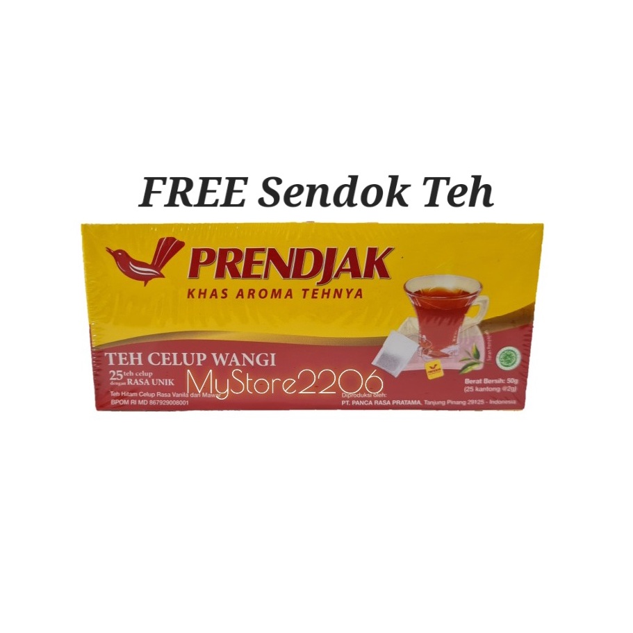 Jual Teh Celup Wangi Prendjak rasa Vanila dan Mawar isi 25 FREE Sendok ...