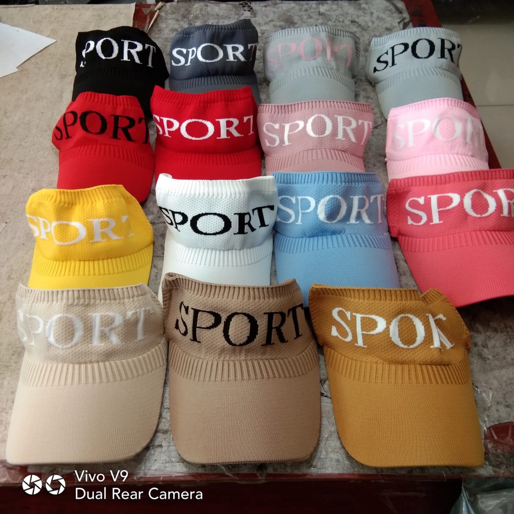 Jual 3C Topi jogging sepeda zumba senam golf sport Rajut start pantai ...