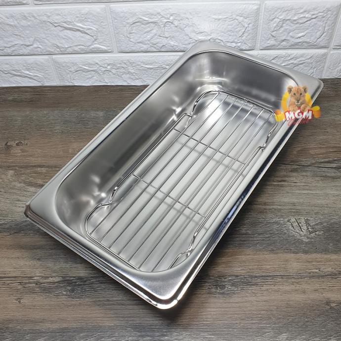 Jual Peniris Gorengan 11X27 Plus Nampan 1/3 Foodpan Stainless Tinggi 6 ...