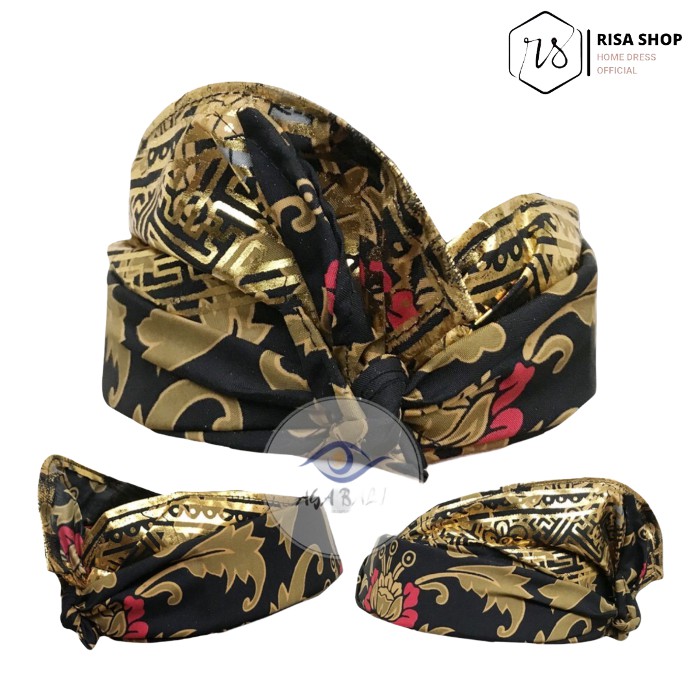 Jual Udeng Bali Batik Hitam Gold Seri .rs | Shopee Indonesia