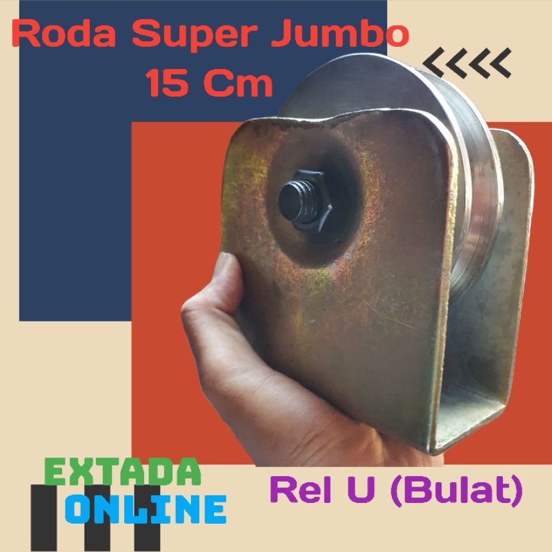 Jual Roda pagar besi 15 cm suoer jumbo Rel U Bulat ornamen berkualitas ...