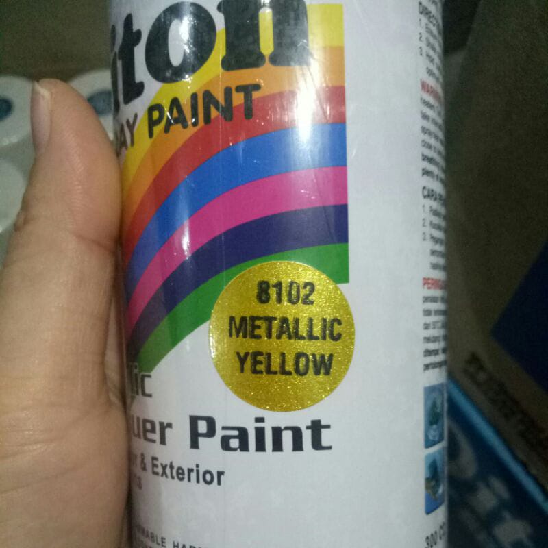 Jual cat semprot pilok oilox diton metallic yellow 8102 300cc kuning ...