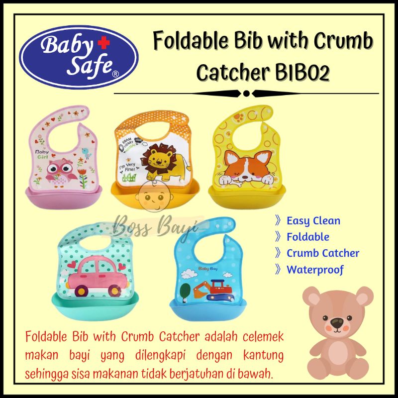 Jual BABY SAFE Foldable Bib with Crumb Catcher BIB02 Celemek Makan Bayi ...