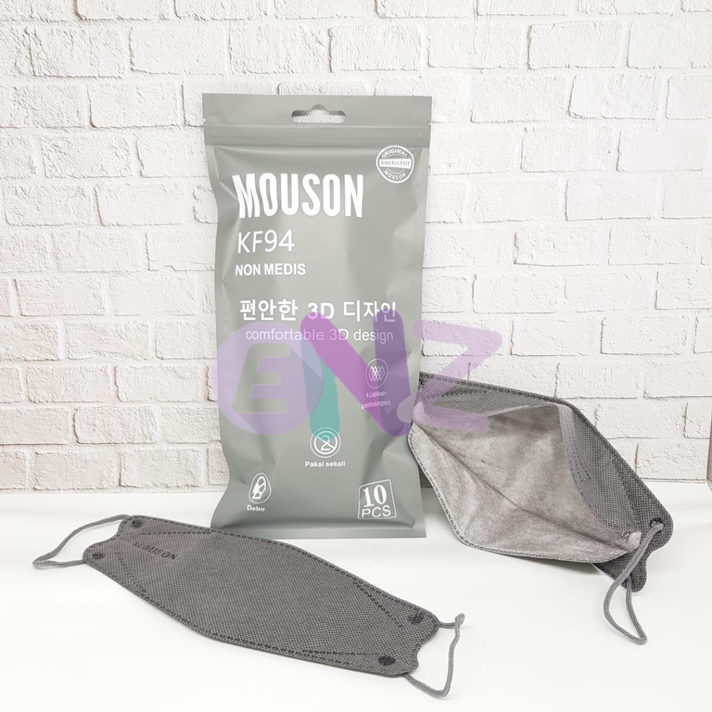 Jual ENZ ® MASKER KF94 KF 94 MOUSON MODEL KOREA PREMIUM 4PLY 4 PLY HITAM PUTIH ABU 1 PACK ISI 10 ...
