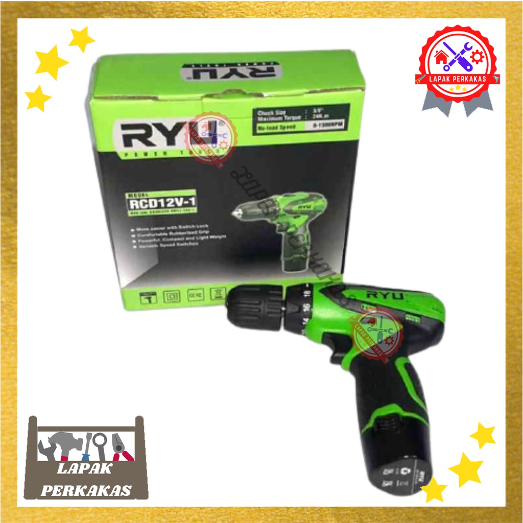 Jual MESIN BOR CORDLESS RYU RCD 12V-1 BOR BATERAI | Shopee Indonesia