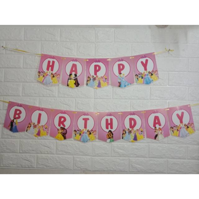 Jual Bunting flag Hbd Princesses/ banner flag hbd princesses/ banner ...