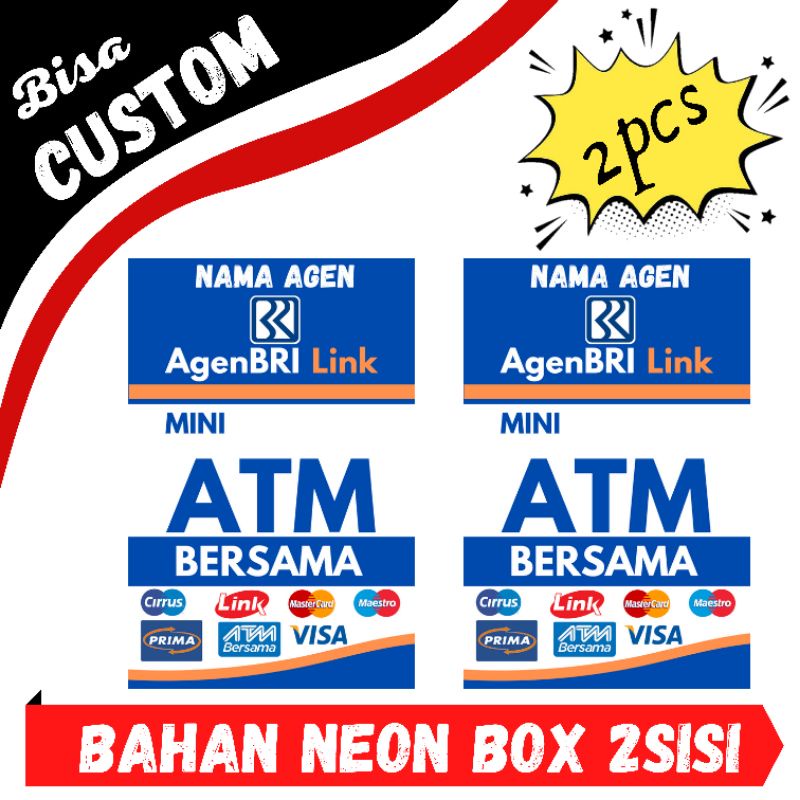 Jual ( DES2 ) STICKER AGEN BRILINK KHUSUS NEON BOX 45CM X 90CM 2SISI ...
