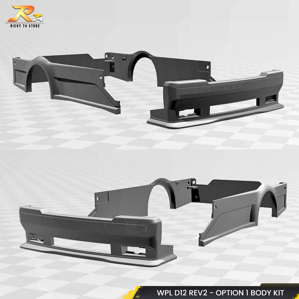 Jual WPL D12 Body Kit Set Rev2 Option 1 Skala 1:10 - Body Kit Part RC ...