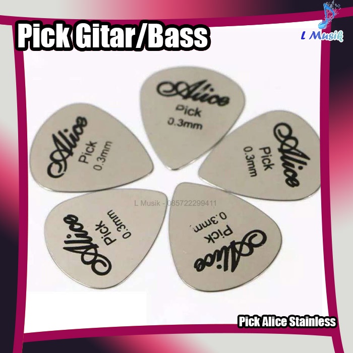 Jual PICK GITAR ALICE BESI STAINLESS KLABER 0.3 MM | Shopee Indonesia