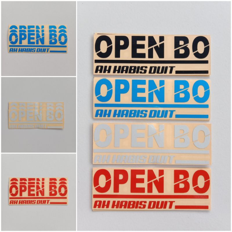 Jual STICKER OPEN BO AH HABIS DUIT CUTTING MOTOR KACA MOBIL HEREX KATA ...