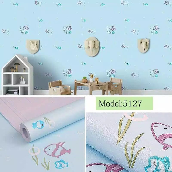 Jual Home Wallpaper Sticker Dinding Ikan Biru 45Cm X 10M | Wallpaper ...