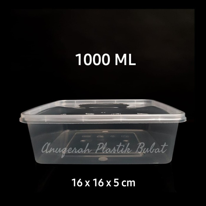 Jual Kotak Plastik Thinwall UKuran 1000 ml/ Thinwall Square 1000 Ml | Shopee Indonesia