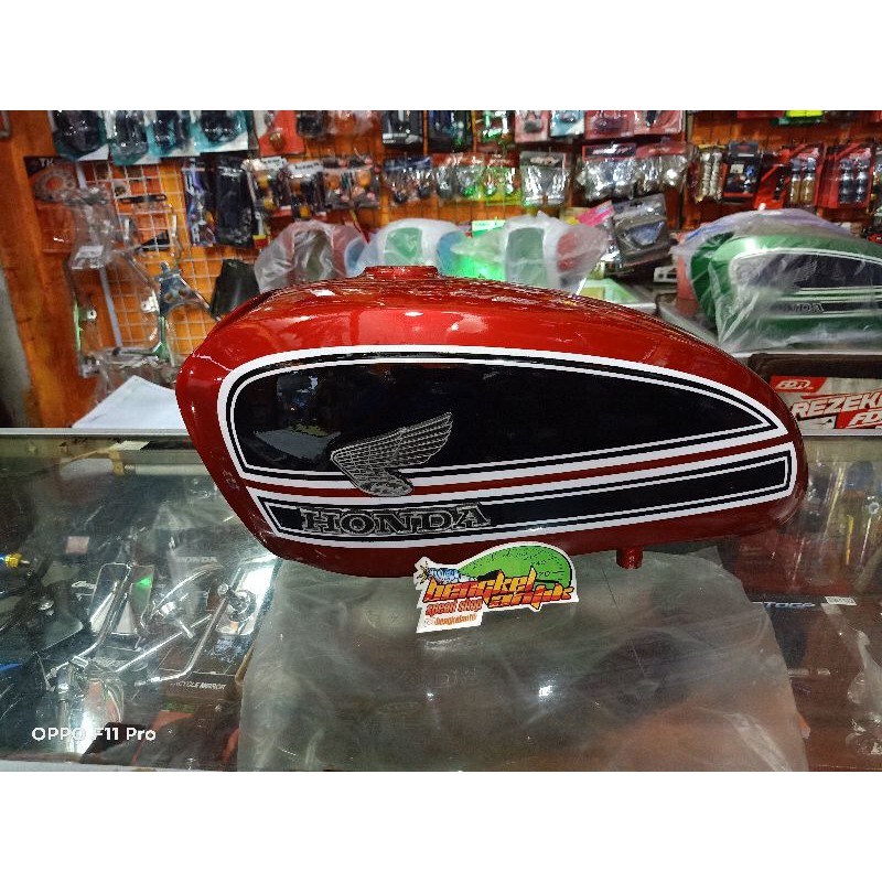 Jual tangki cb press galvanis merah maroon model cb100 | Shopee Indonesia