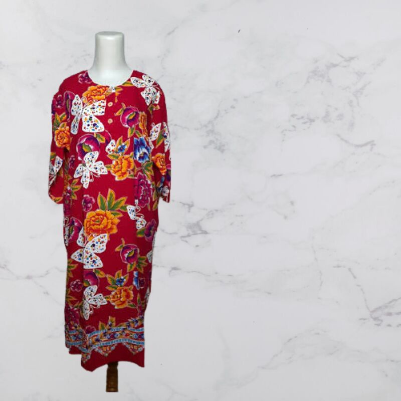 Jual Daster 19 || kencana ungu tangan 3/4 lebel merah motif random/acak ...