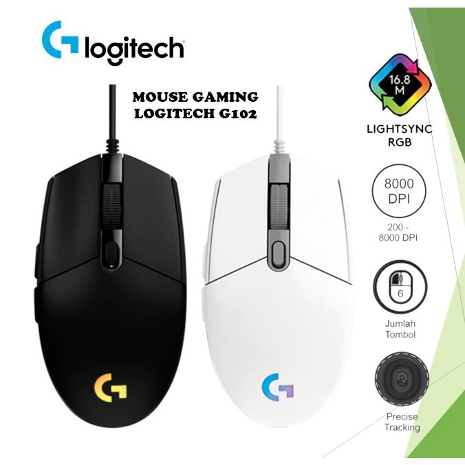 Jual MOUSE GAMING LOGITECH G102 / MOUSE RGB LIGHTSYNC MAKRO | Shopee ...