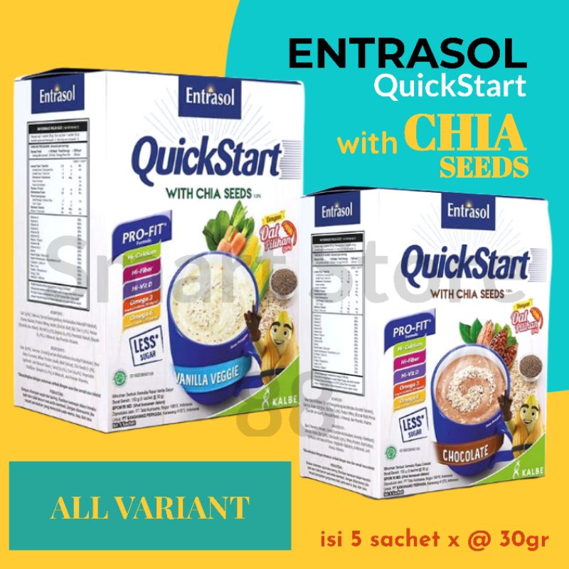 Jual ENTRASOL QUICK START LESS SUGAR WITH CHIA SEED ISI 5 SACHET CEREAL ...