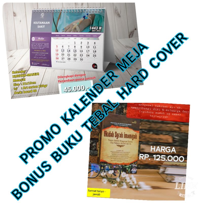 Jual promo kalender meja plus buku tebal hard cover | Shopee Indonesia
