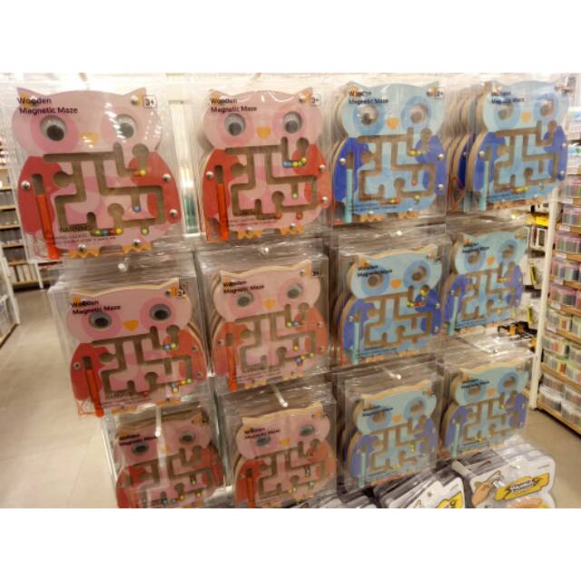 Jual MINISO - Wooden Magnetic Maze - Owl | Shopee Indonesia