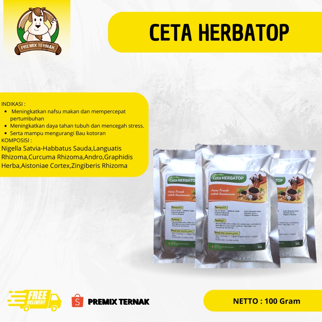 Jual CETA HERBATOP RUMINANSIA 100 gr - Jamu kambing - Jamu sapi ...