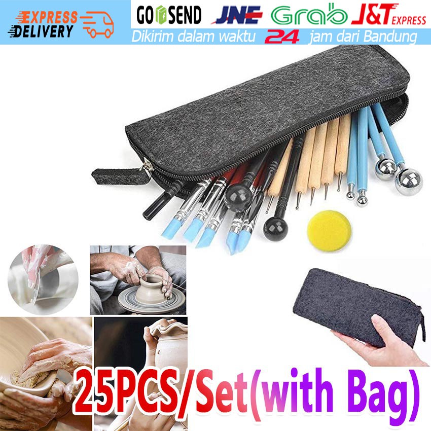 Jual 25pcs Butsir Set / Alat Ukir Clay / Pottery Tool / Modelling tools ...
