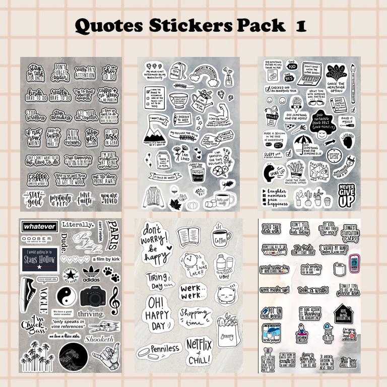 Jual [PART 1] Quotes Stickers stiker quotes aesthetic jurnal stiker ...