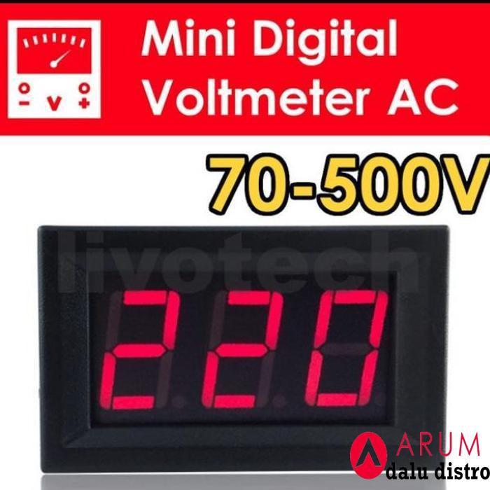 Jual Volt Meter Ac Pln Mini Tegangan 70-500V 2Wire Display 0.56 Inch ...