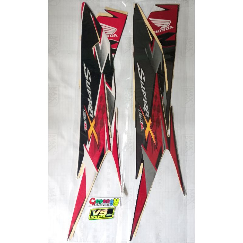 Jual STRIPING STANDART MOTOR HONDA SUPRA X 125 2010 HITAM MERAH MURAH ...