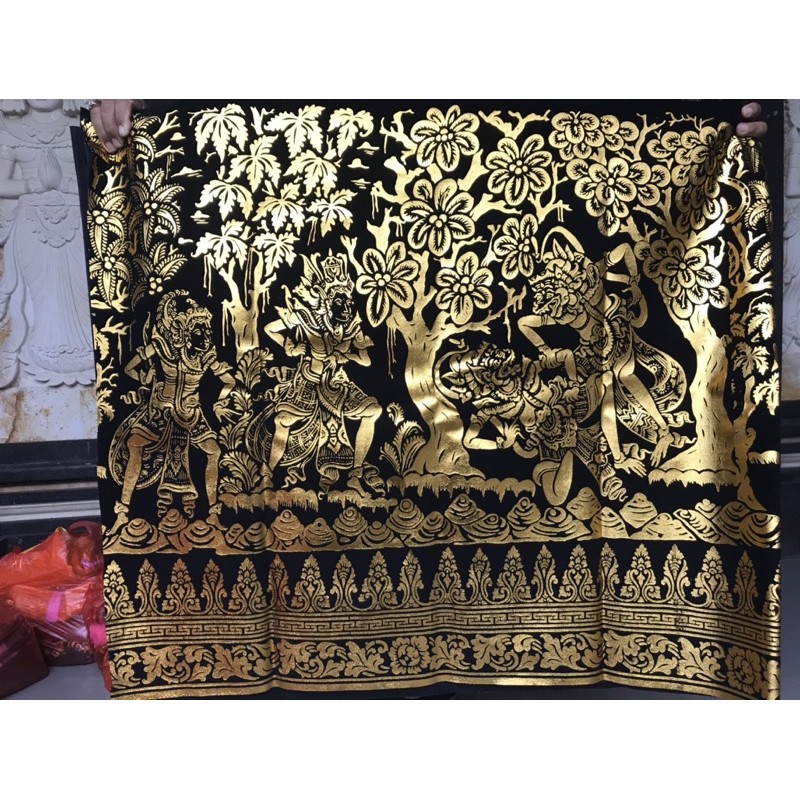 Jual kain Prada bali bludru berkualitas motif wayang | Shopee Indonesia