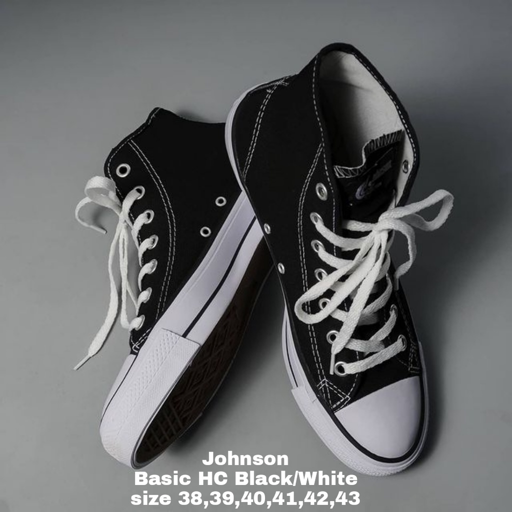 Jual Sepatu Johnson Basic HighCut Black White (HC) | Shopee Indonesia
