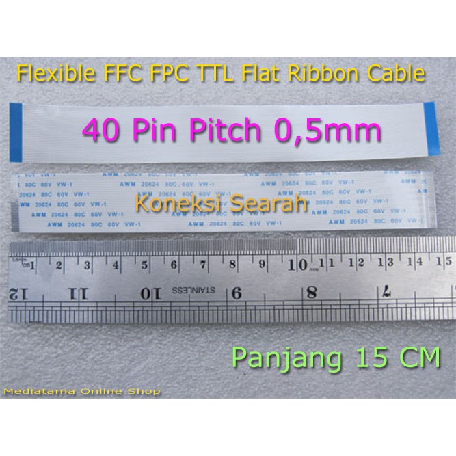 Jual Flexible FFC FPC TTL Flat Ribbon Cable 40 Pin Pitch 0.5mm Panjang ...