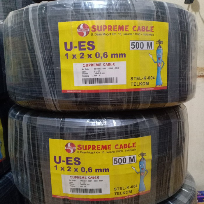 Jual Kabel Telepon supreme 2x1x0,6 Hitam outdoor 100 Mtr | Shopee Indonesia