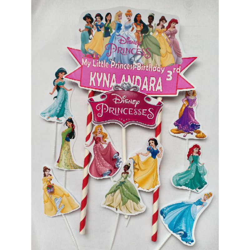 Jual TOPPER CAKE GAMBAR PRINCESS DISNEY CUSTOM NAMA | Shopee Indonesia