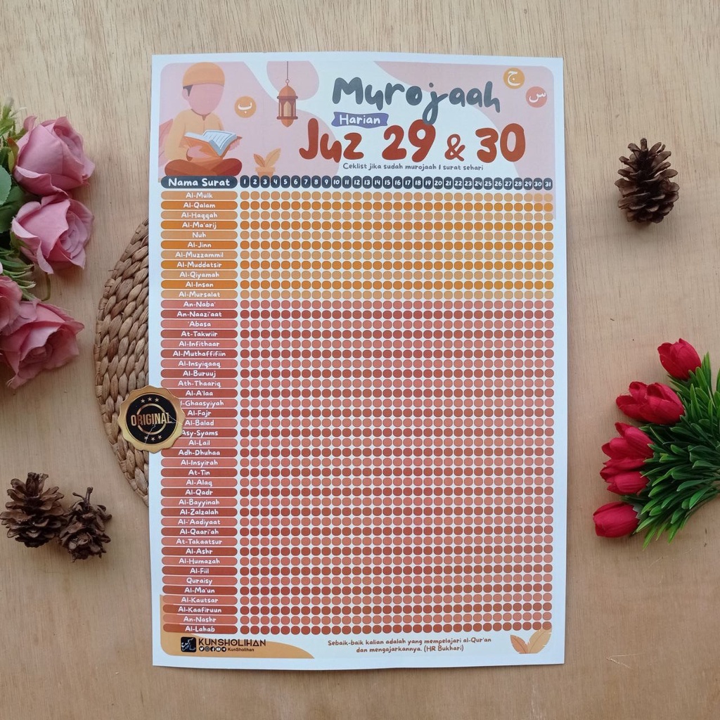 Jual Poster Murojaah Harian | Shopee Indonesia