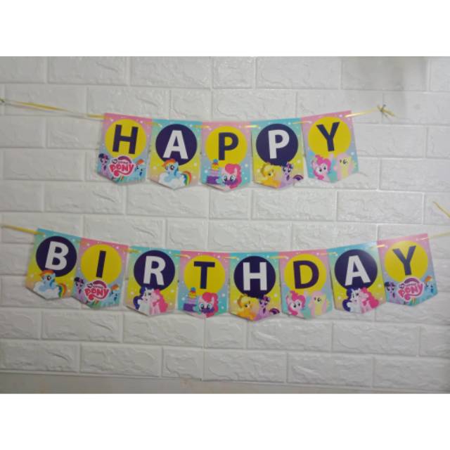 Jual Bunting flag Hbd Little pony - Banner flag hbd little pony ...