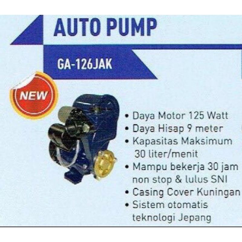 Jual Pompa Air Panasonic GA 126 JAK listrik otomatis 125 watt sumur ...