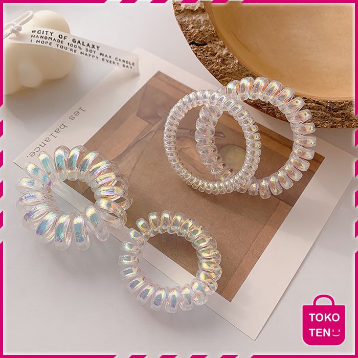 Jual Tokoten - Ikat Rambut Transparan Mermaid Gelang Korea Elastis ...