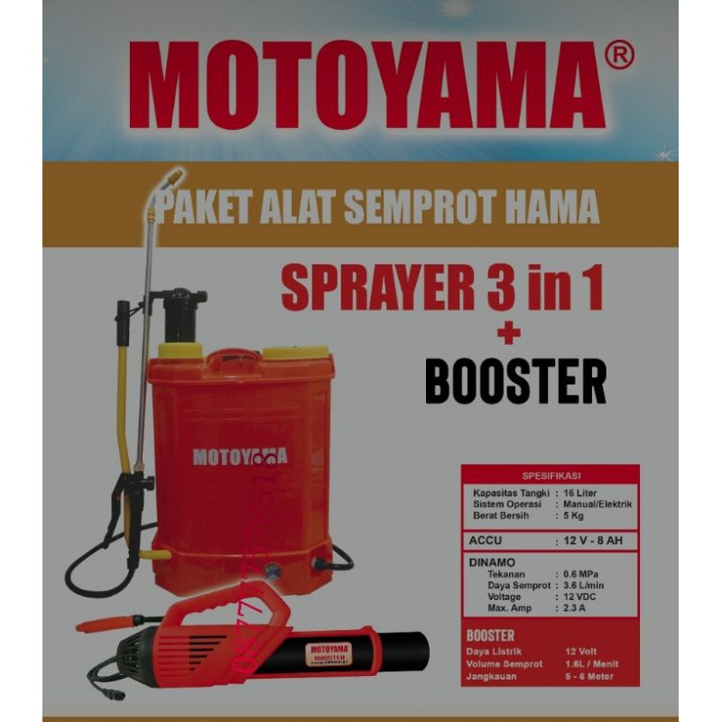 Jual Sprayer Electrik Motoyama 3 IN 1 dan Booster Electrik Motoyama ...