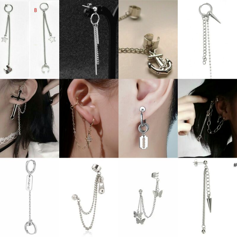 Jual Anting rumbai pria wanita hip hop korea bts punk rock grunge style ...