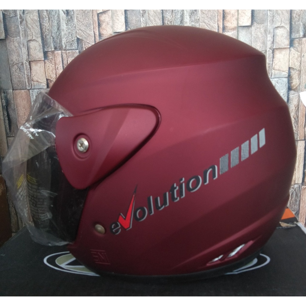 Jual Helm Evolution Merah Marron doff Glosy Evolution Evo Helmet ...