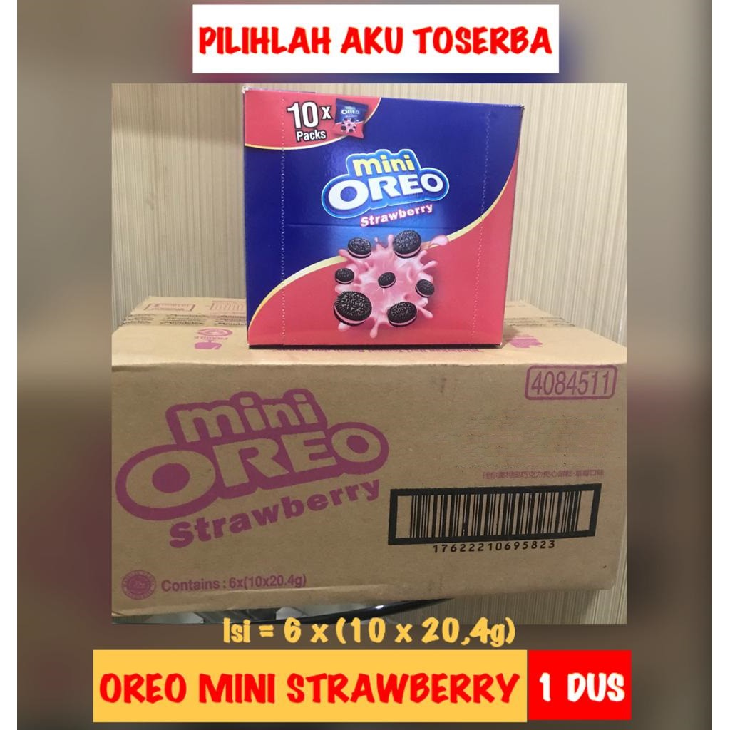 Jual Oreo Mini STRAWBERRY Pouch 10x20,4 gr ( HARGA 1 KARTON ISI 6 BOX ...