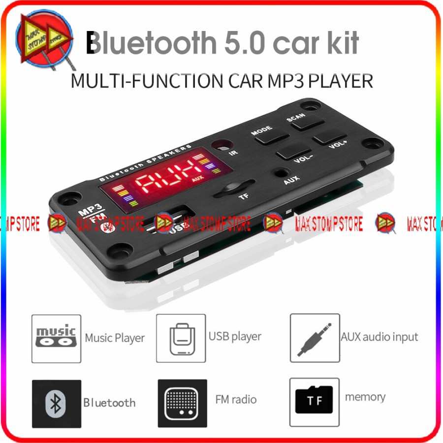 Jual Kit Modul Bluetooth 5.0 MP3 FM Aux TFcard Remote Decoder Tape ...